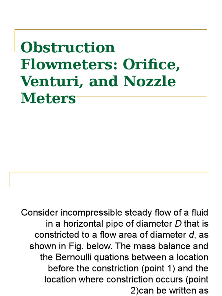 Obstruction Flowmeters | PDF