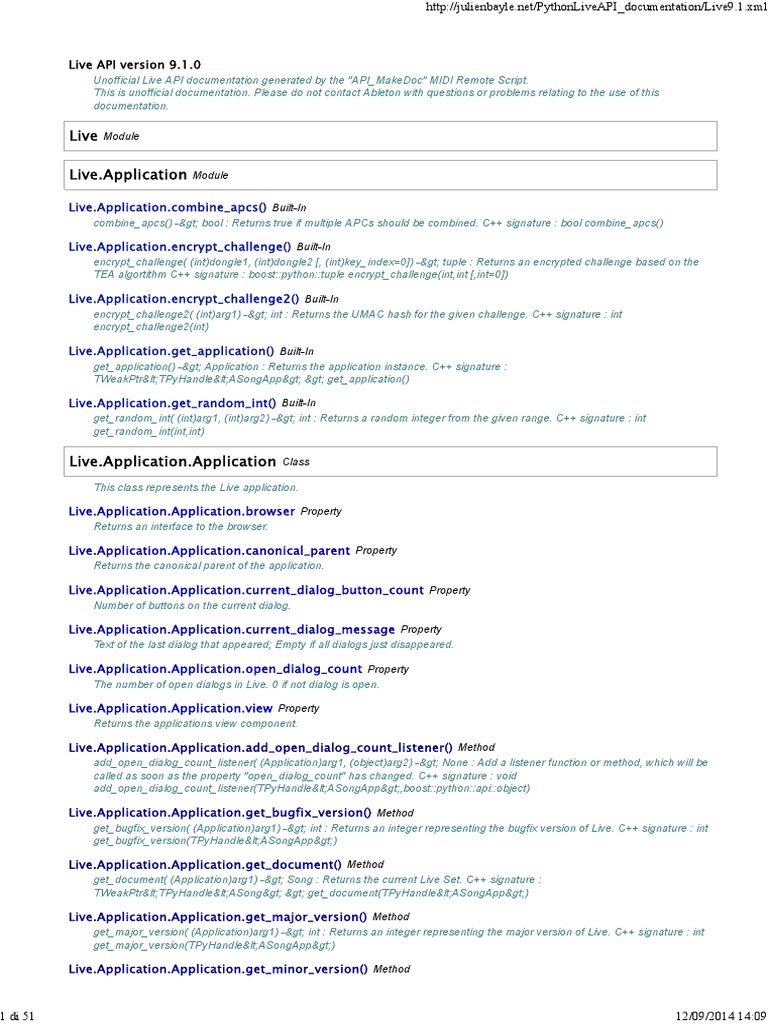 Ableton Live API | Download Free PDF | Application Programming Interface | String (Computer Science)