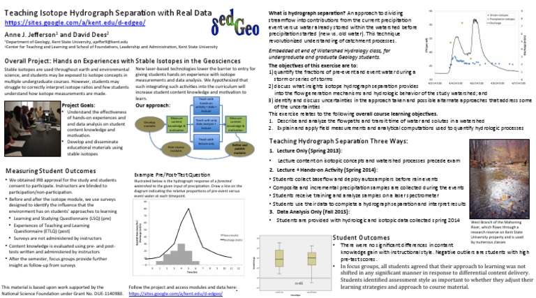 Teaching Isotope Hydrograph Separation With Real Data | PDF