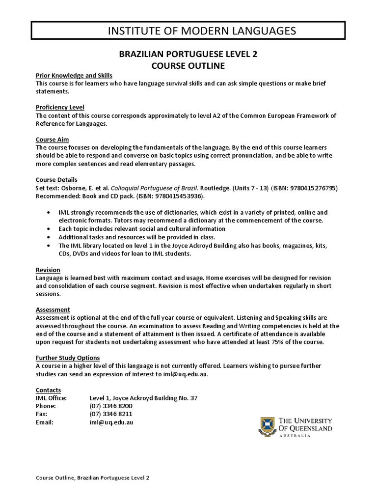 Brazilian Portuguese Level 2 - 2016 | PDF | Educational Assessment ...