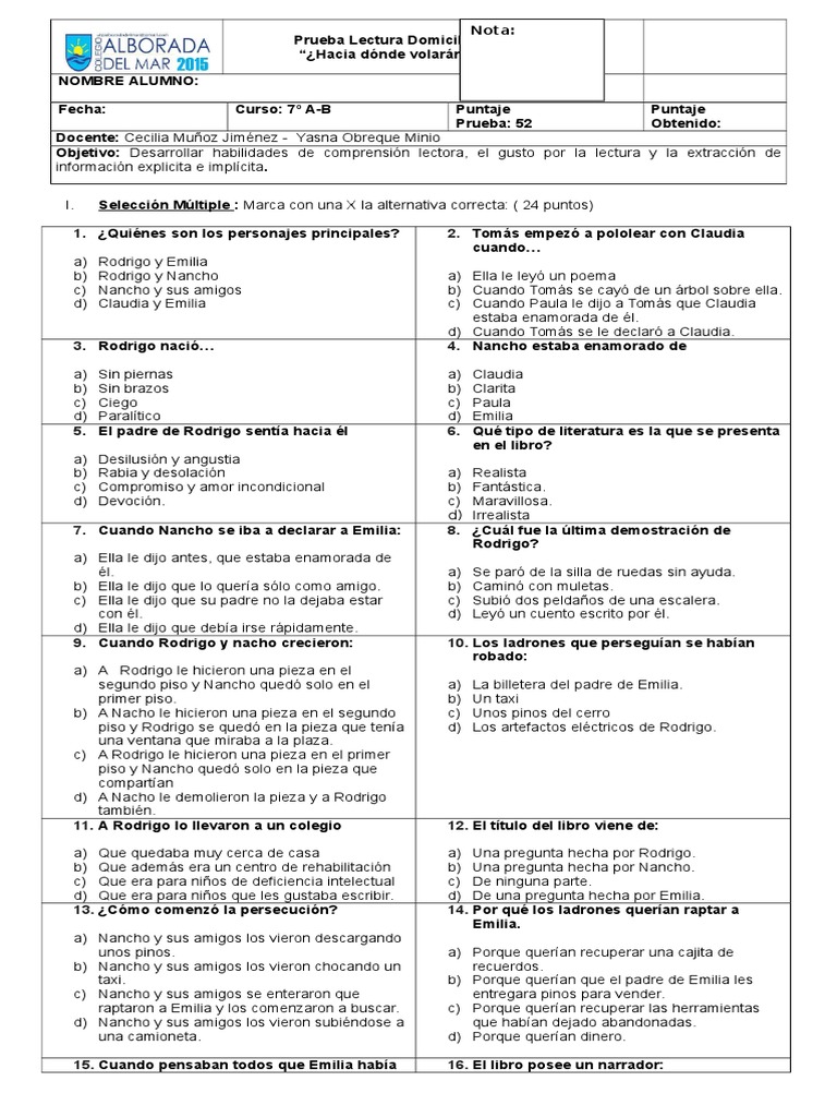 Prueba Hacia Donde Volaran Los Pajaros