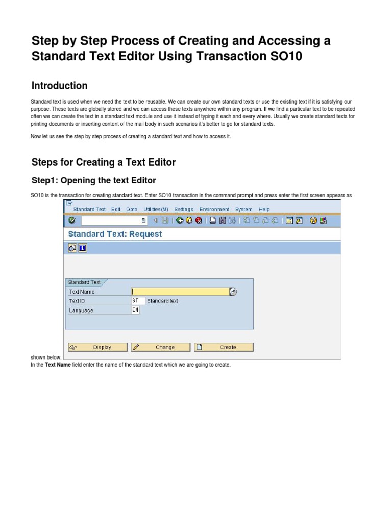 Step by Step Process of Creating and Accessing A Standard Text Editor ...