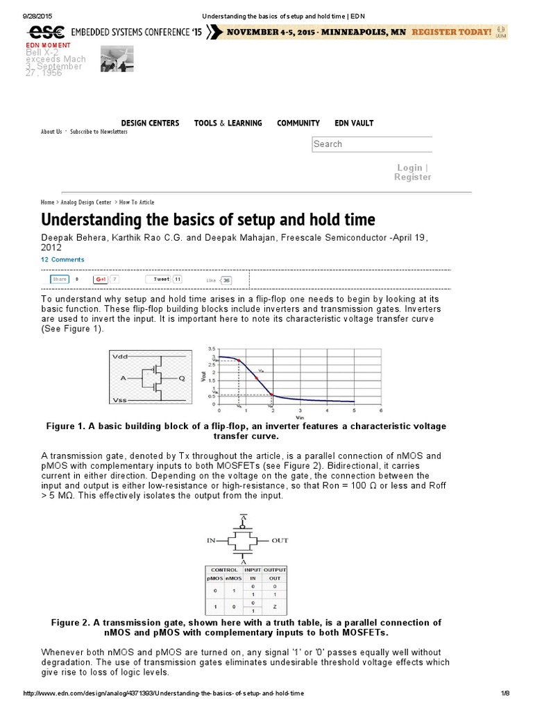 Understanding The Basics of Setup and Hold Time - EDN | PDF | Mosfet ...