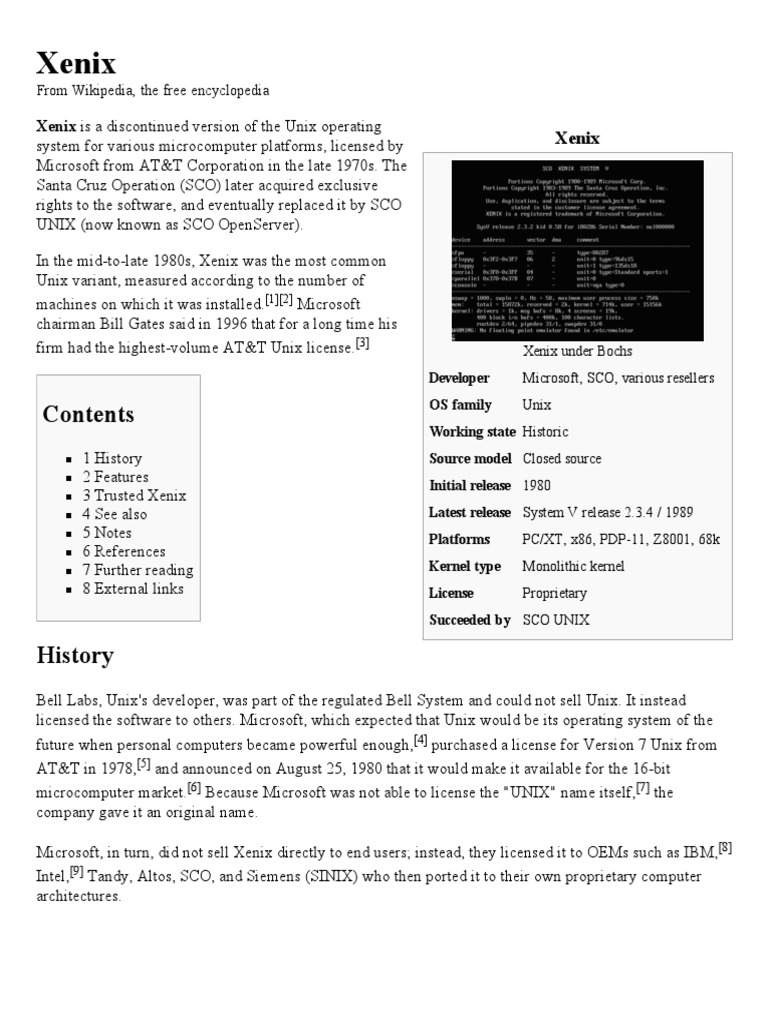 Xenix | PDF | Computer Hardware | Computer Architecture