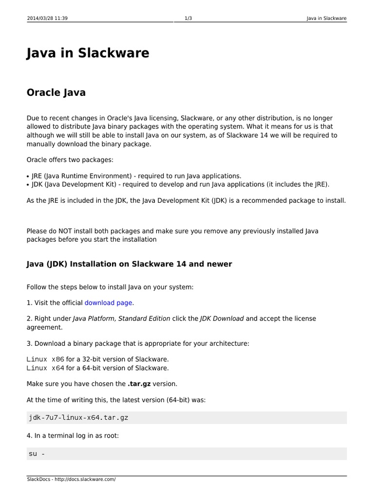 Java in Slackware | PDF | Java (Programming Language) | Java Virtual Machine