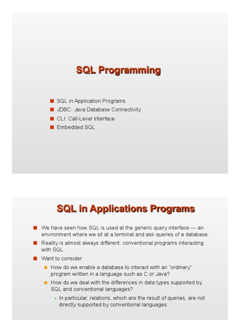 (Chapter 9) SQLProgramming | Download Free PDF | Sql | C (Programming Language)