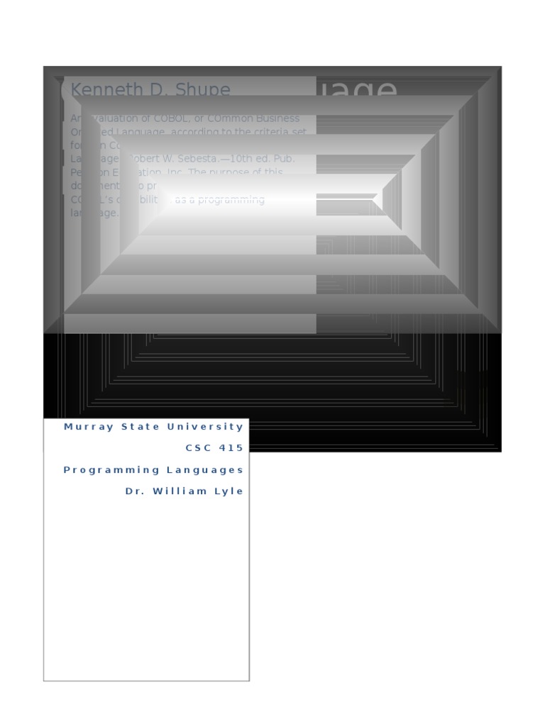 Cobol Language Design and Evaluation | PDF | Subroutine | Parameter (Computer Programming)