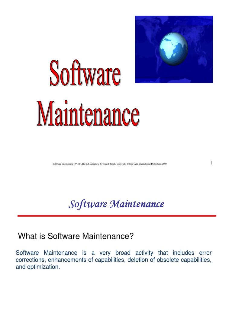 Chapter 9 Software Maintenance | PDF | Documentation | Software