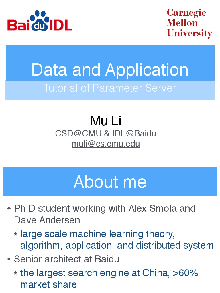 Parameter Server Deep Learning | PDF | Baidu | Machine Learning