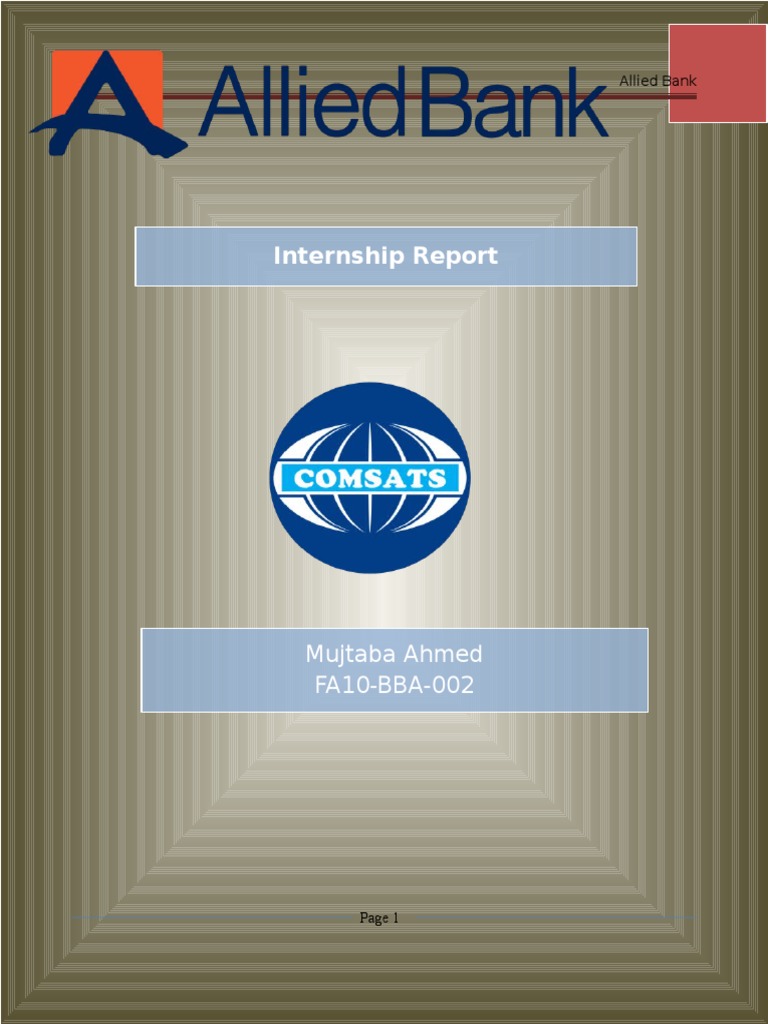 Allied Bank Final Report for BBA MBA | Banks | Debit Card | Free 30-day ...