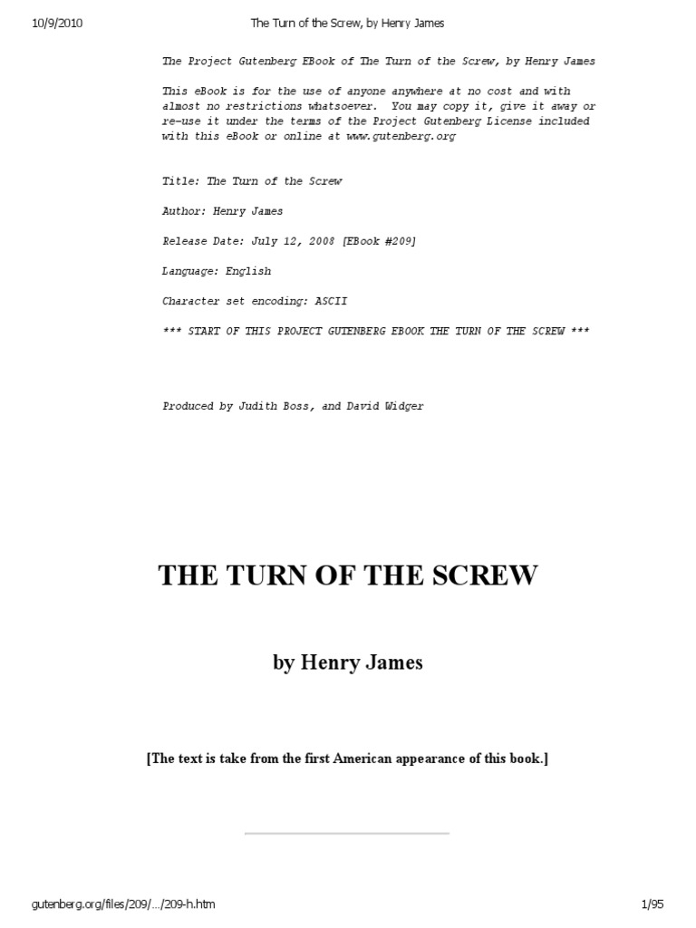 Henry James-The Turn of The Screw | PDF | The Turn Of The Screw