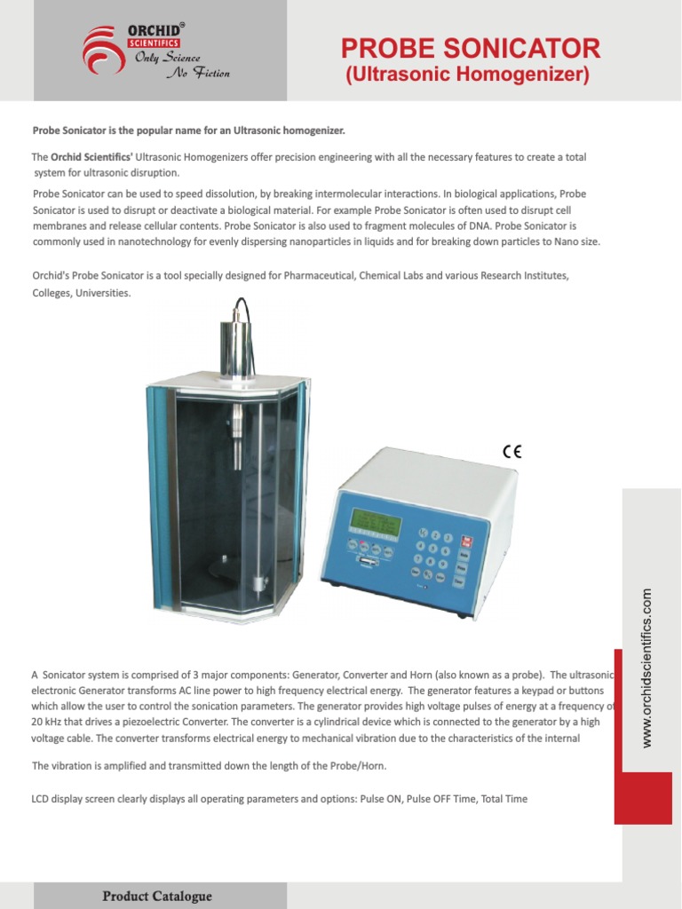Ultrasonic Homogenizer | PDF | Ultrasound | Physical Sciences