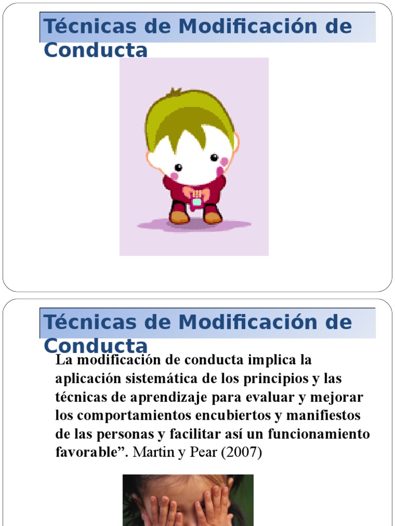 Tecnicas de Modificacion Conductual | PDF | Modificación de ...