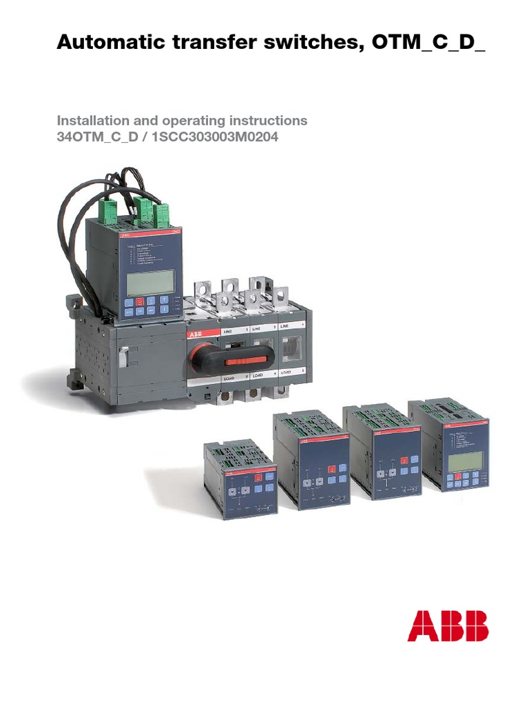 ABB OTM ATS Auto Transfer Switch Instruction Manual | PDF | Switch ...