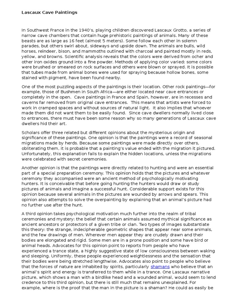 Lascaux Cave Paintings | PDF | Paintings