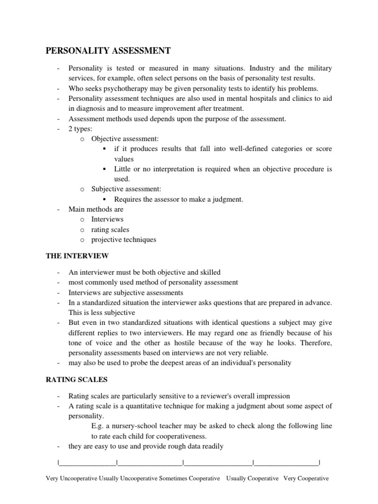 Personality Assessment