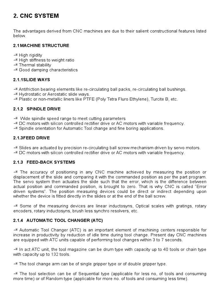 CNC System: 2.1 Machine Structure | PDF | Numerical Control | Control ...