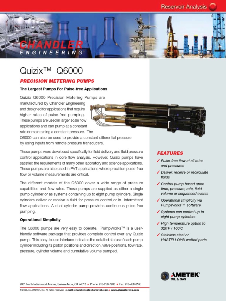 Bombas Quizix q6000 Catalogo | PDF | Pump | Cylinder (Engine)