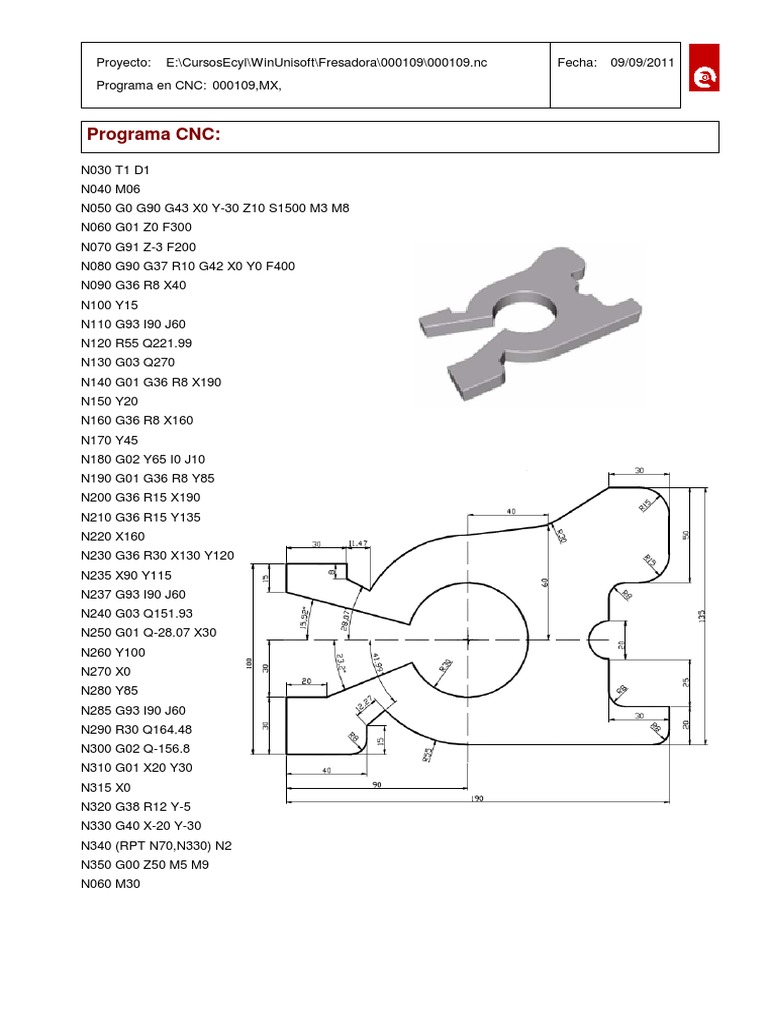 Programa CNC 000109 | PDF