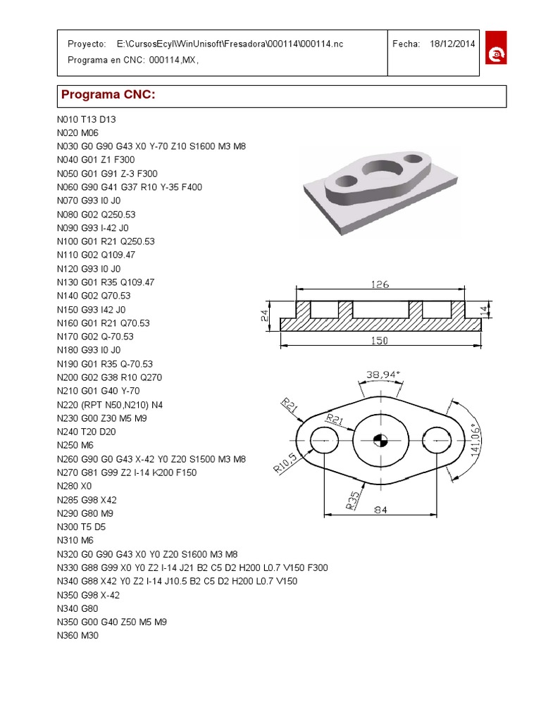 Programa CNC 000114 | PDF