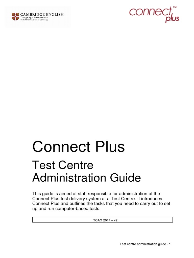 Connect Plus Test Centre Administration Guide | PDF | Login | Test ...