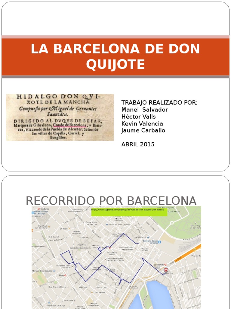 LA BARCELONA DE DON QUIJOTE Trabajo Power Point | Descargar gratis PDF ...