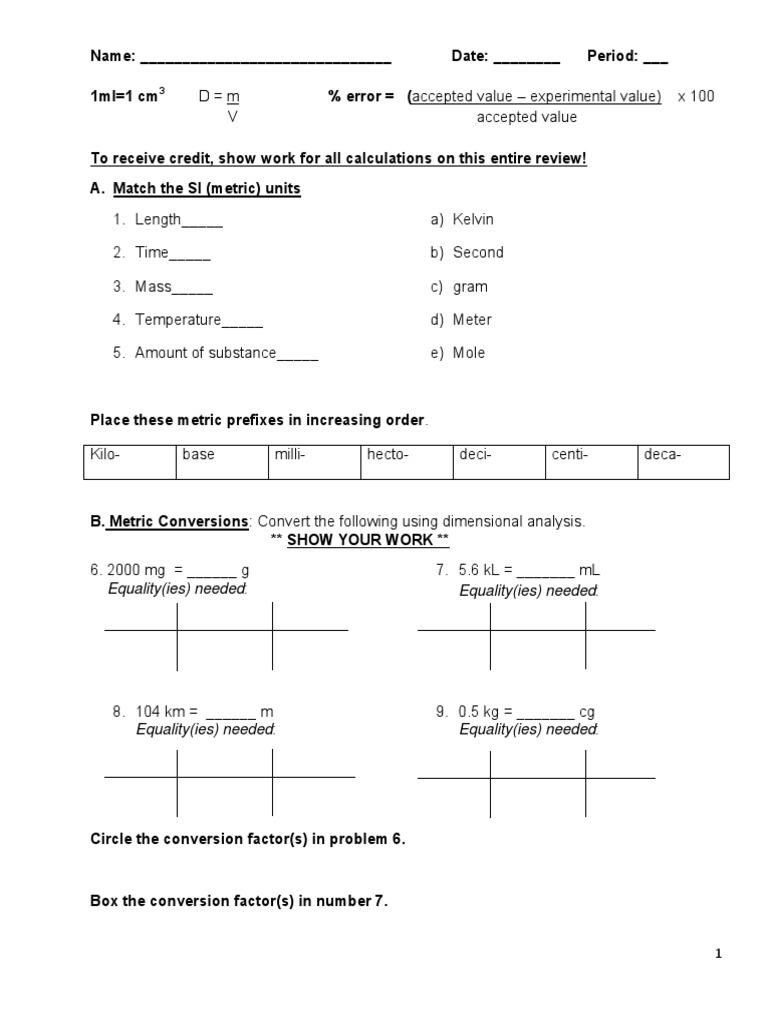 Review Measurement Exam | PDF | Significant Figures | Density