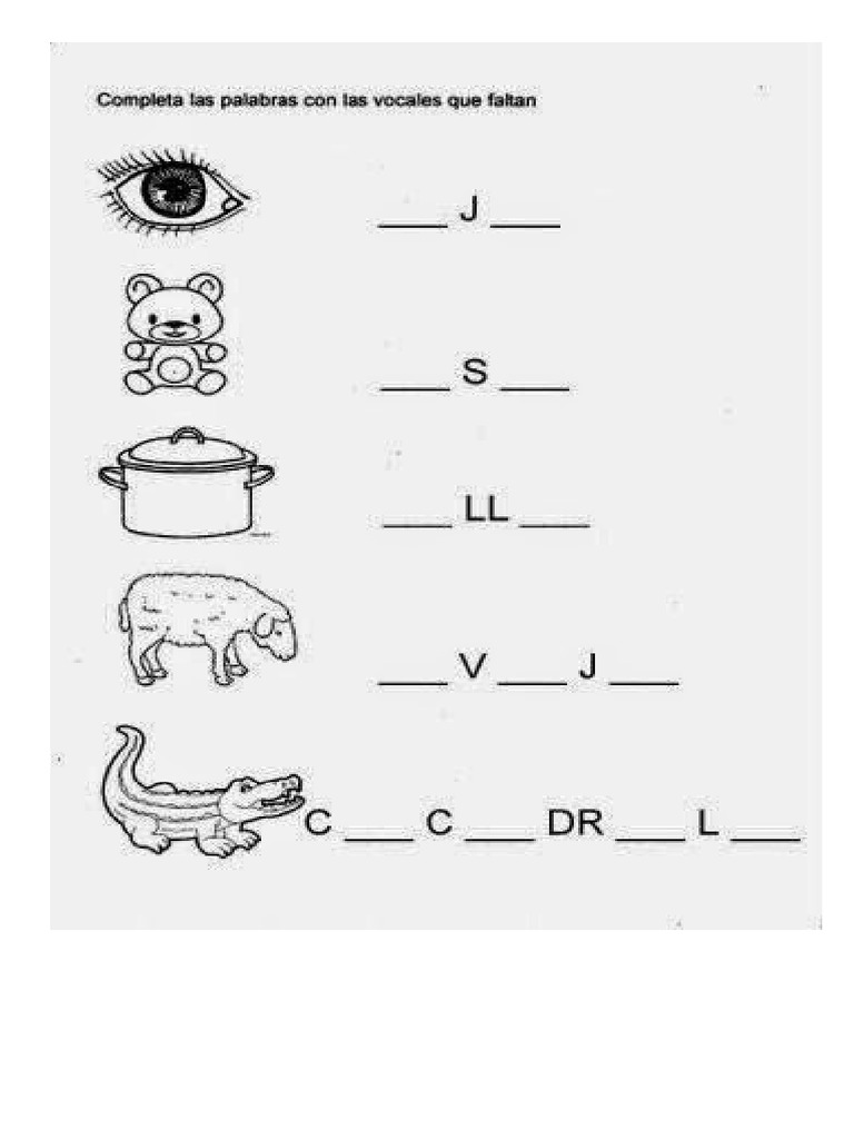 Completa Con Las Vocales Que Faltan