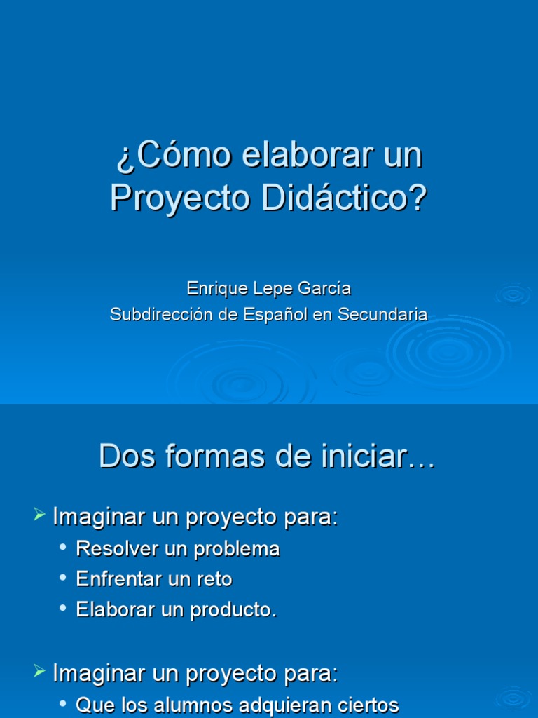 Cómo elaborar un proyecto didáctico | PDF | Aprendizaje | Comunicación