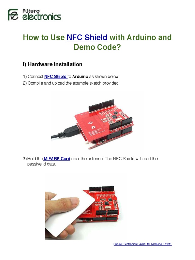 How To Use Nfc Shield With Arduino And Demo Code Pdf Near Field Communication Arduino