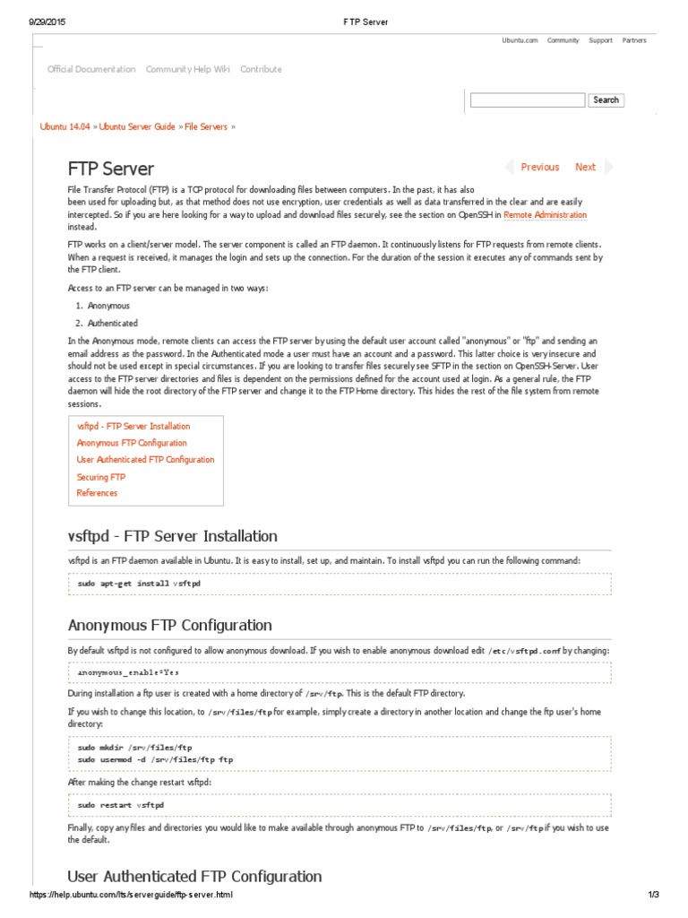 VSFTPD FTP Server Installation | PDF | File Transfer Protocol | Internet Standards