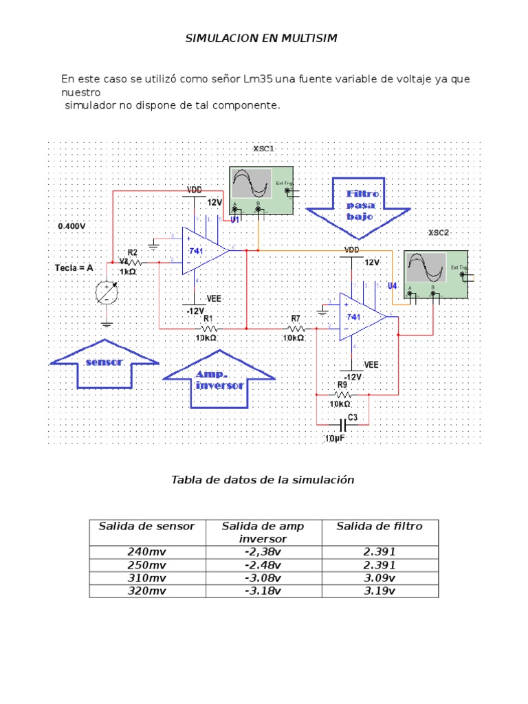 Simulacion en Multisim Lm35 | PDF