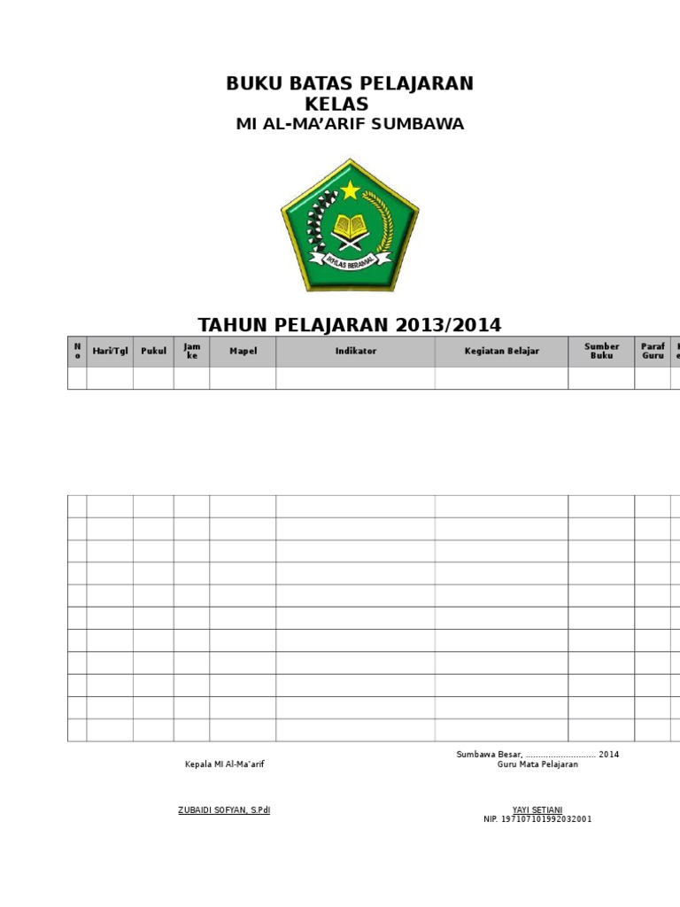 Buku Batas Pelajaran | PDF