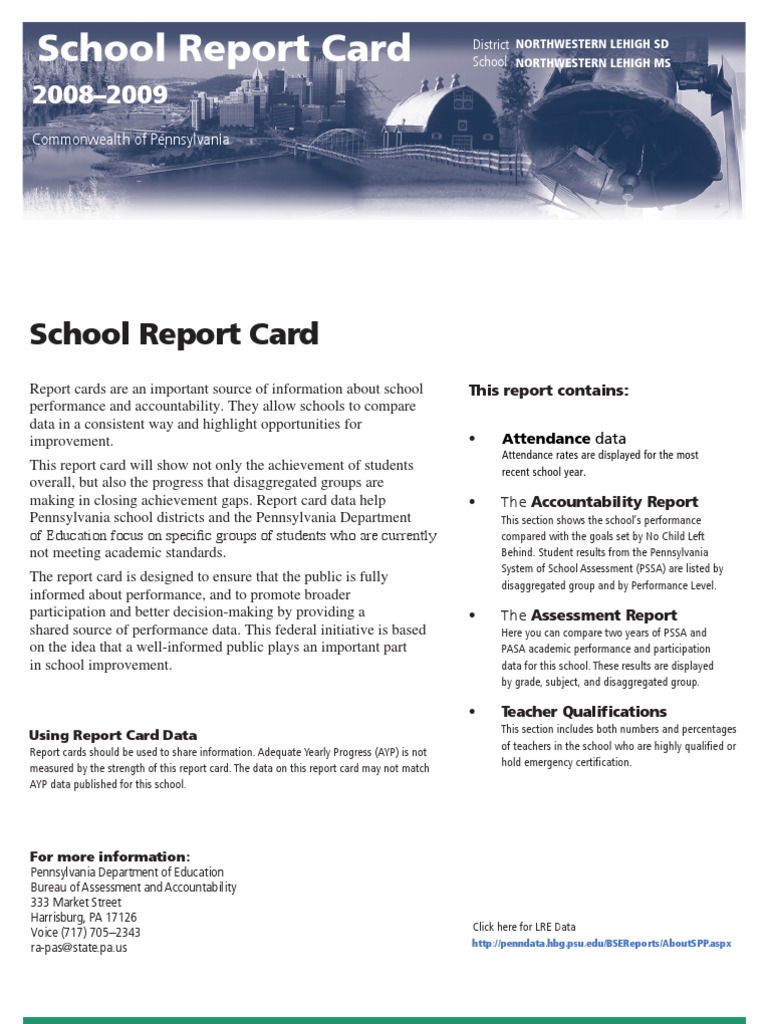 NWL Report Card 2008-09 MS | PDF | Adequate Yearly Progress | Race And ...