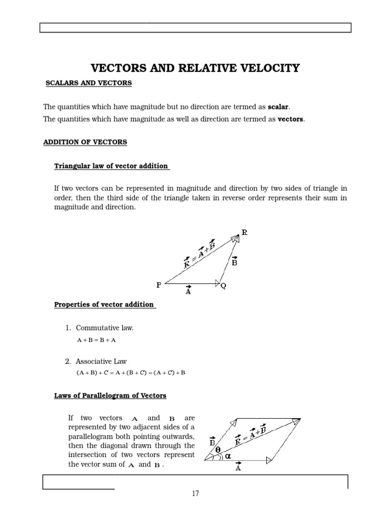 2-Vectors and Relative Velocity | PDF | Euclidean Vector | Norm (Mathematics)