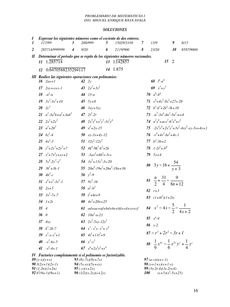 Soluciones Profesor RAYA-MATEMÁTICAS 1 | PDF | Enseñanza de matemática ...