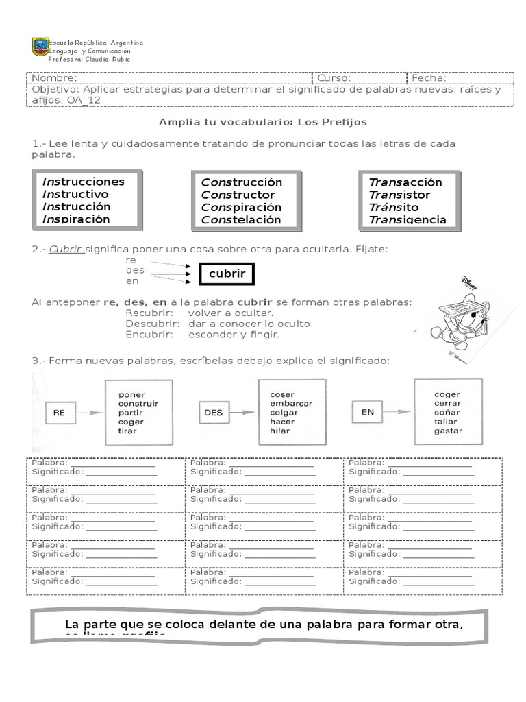 Prefijos y Sufijos | PDF | Morfología Lingüística | Tipología Lingüística