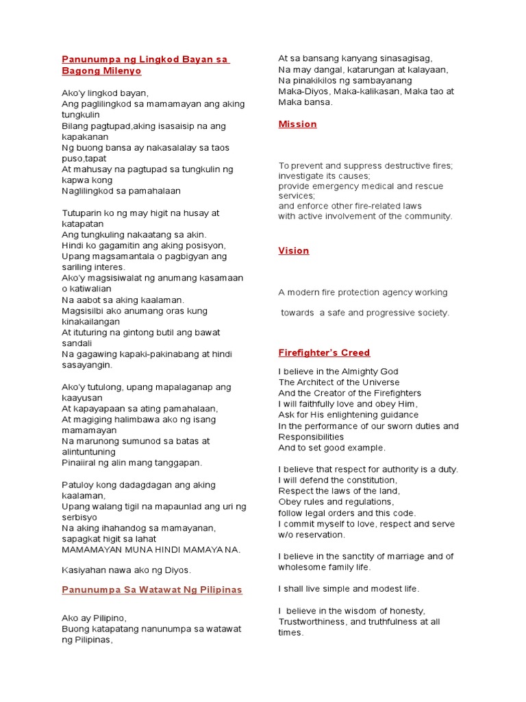 Panunumpa NG Lingkod Bayan Sa Bagong Milenyo | PDF