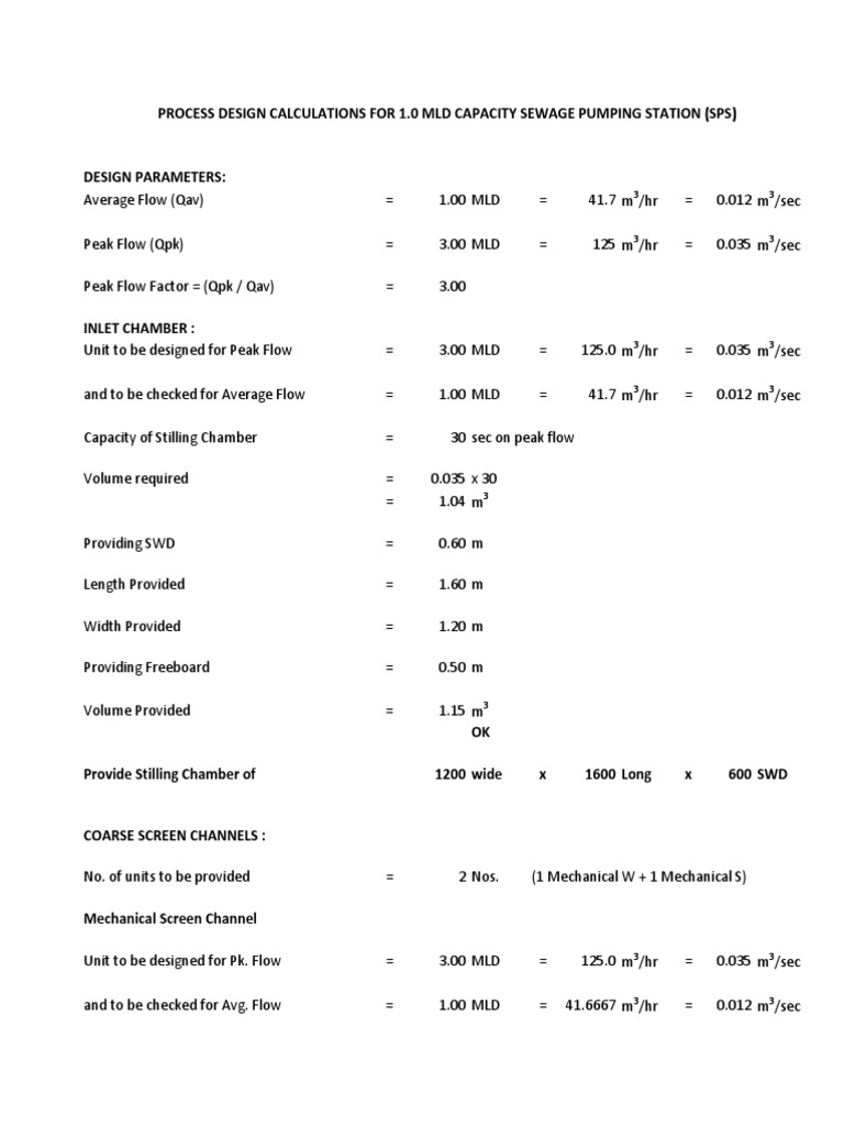 Process Calculations | PDF | Sewage Treatment | Effluent