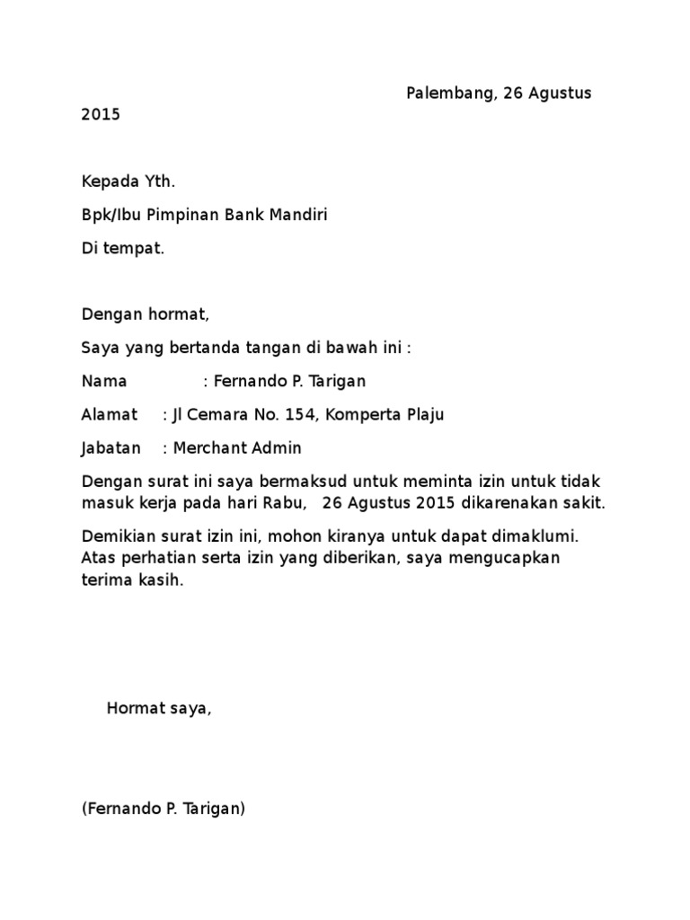 Surat Izin Sakit | PDF