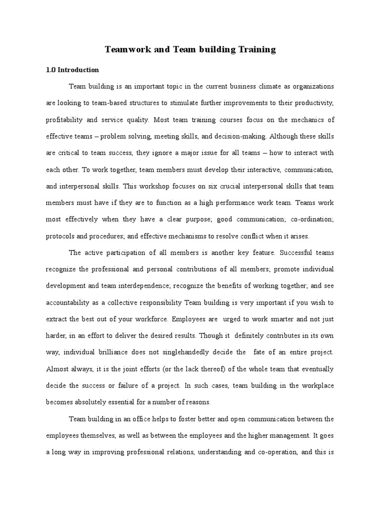 Module Team Building | PDF | Team Building | Leadership
