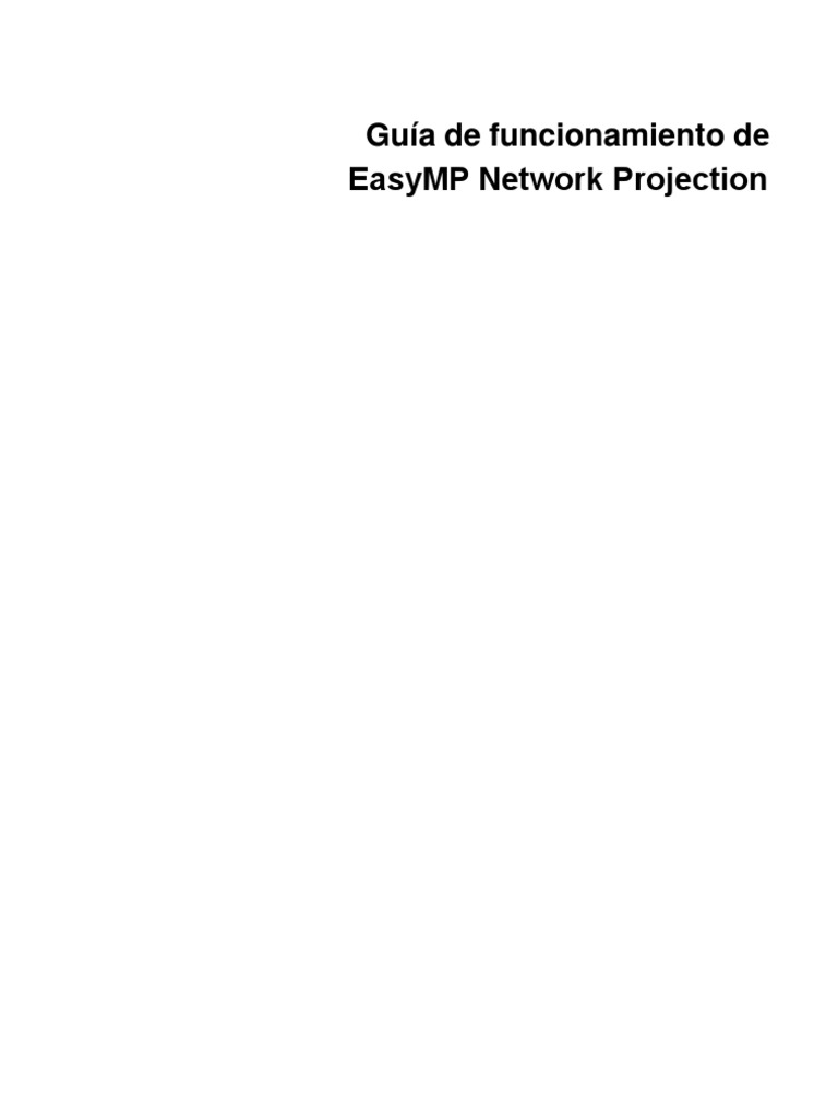 Guía de Funcionamiento de Easymp Network Proyection | PDF | Point and ...