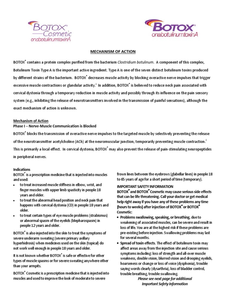 Botox Mechanism of Action | PDF | Botulinum Toxin | Clinical Medicine