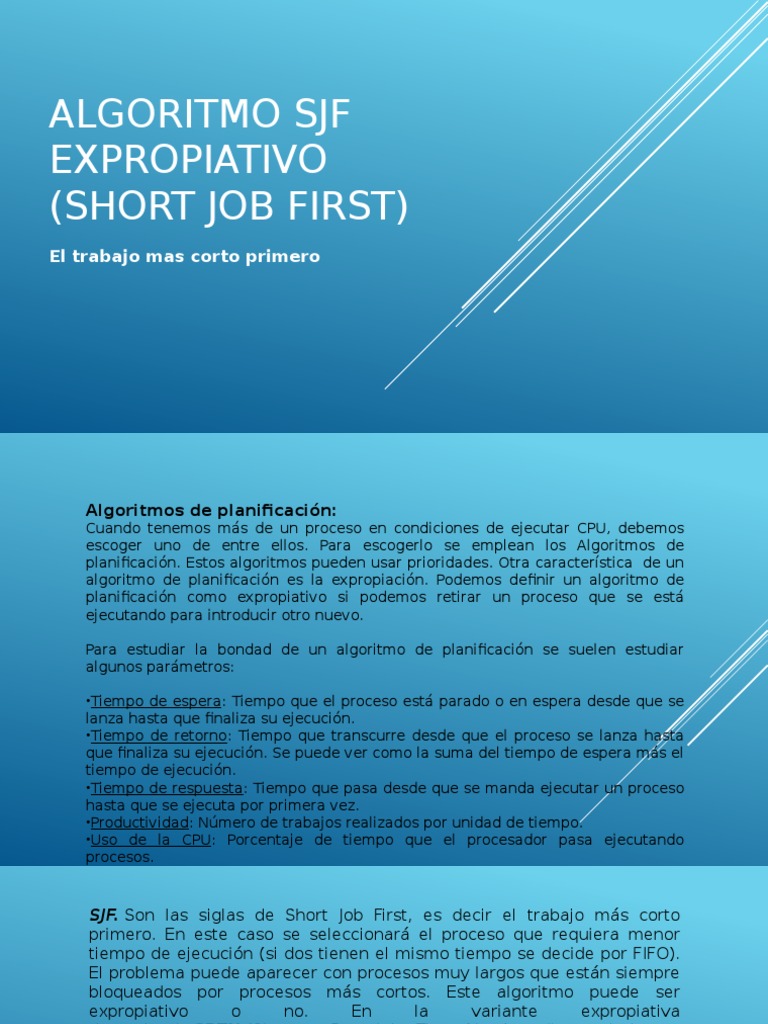 Algoritmo SJF Expropiativo | PDF