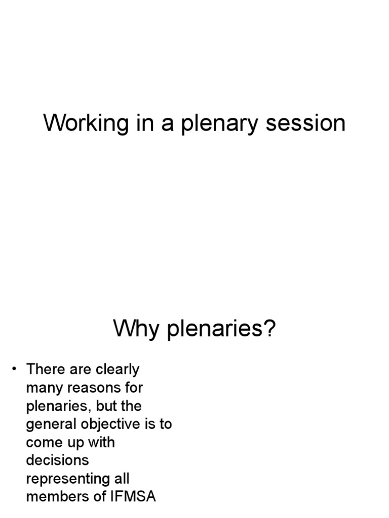 Working In A Plenary Session Pdf Constitutional Amendment Government