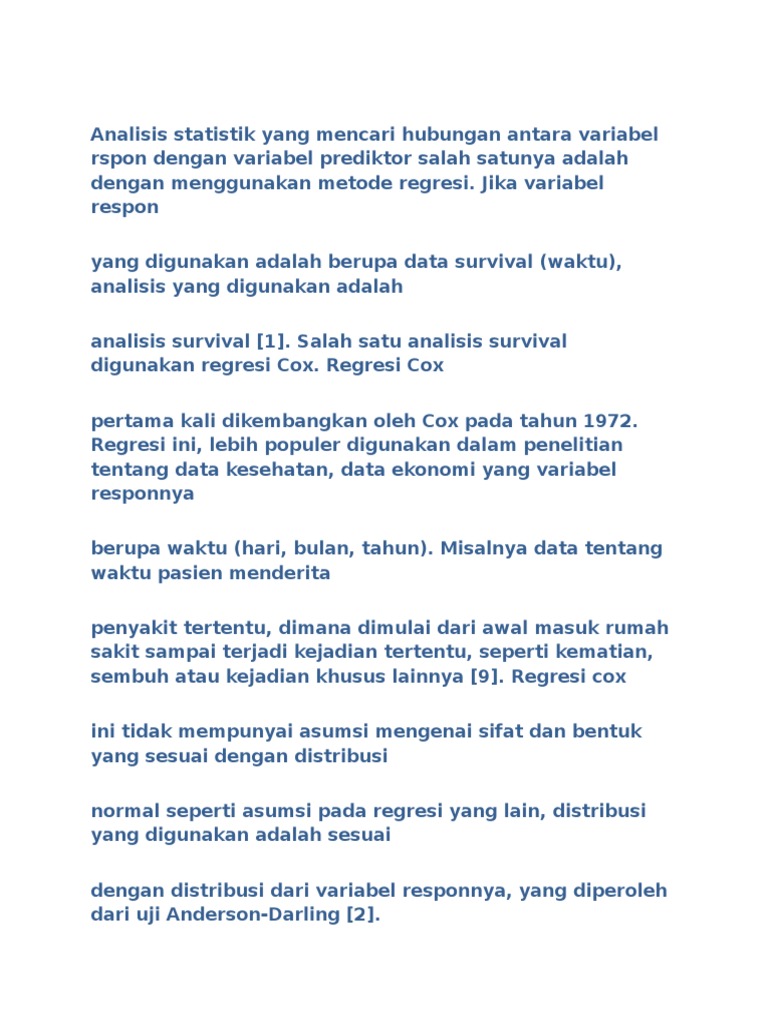 Analisis Statistik Yang Mencari Hubungan Antara Variabel Rspon Dengan ...