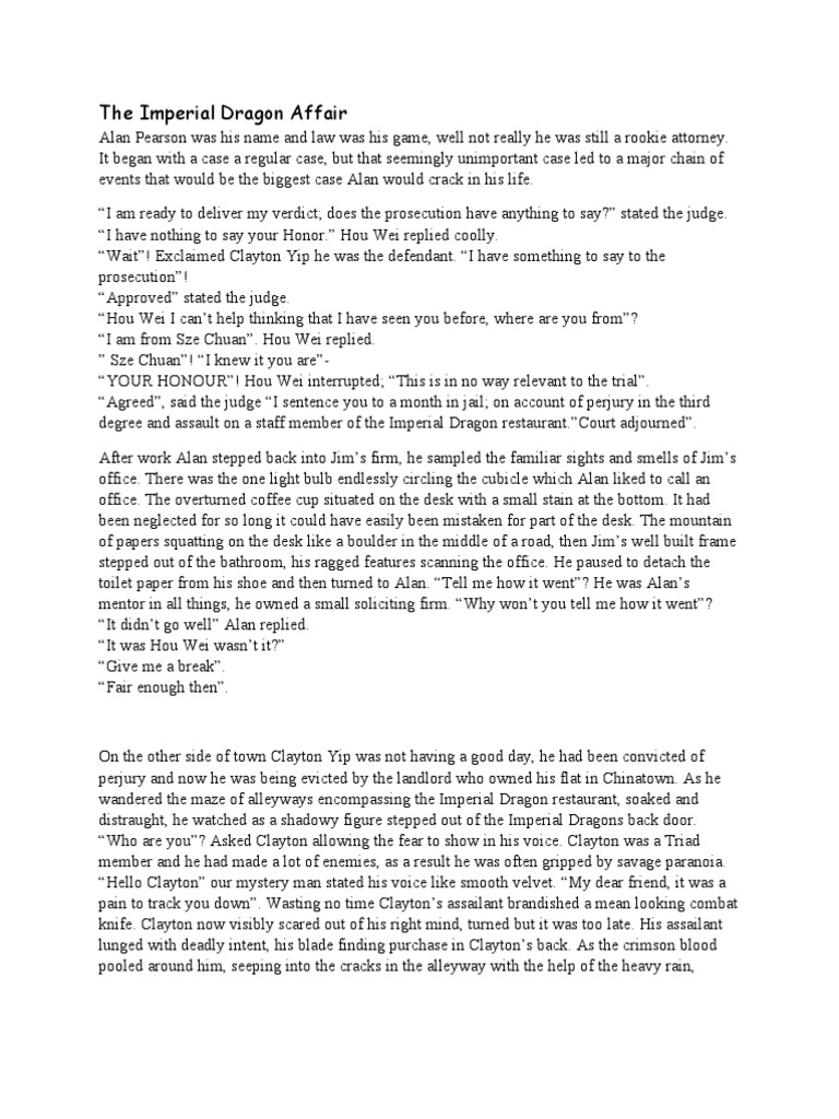 The Imperial Dragon Murder Case | PDF | Witness | Plea