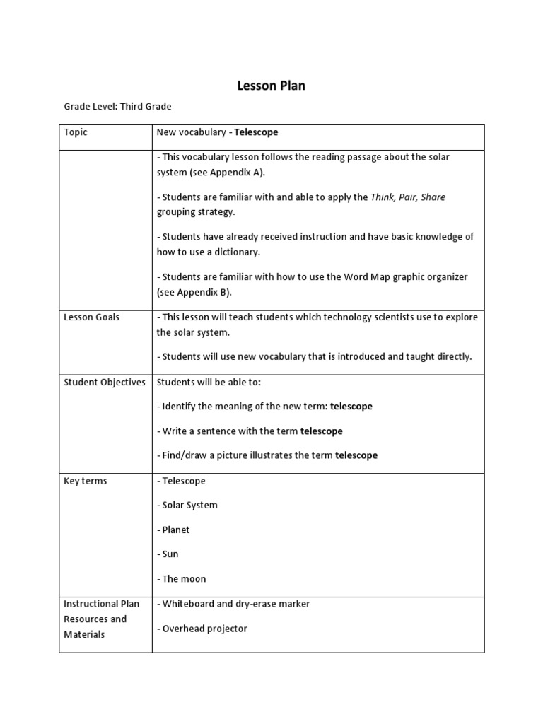 Lesson Plan - Deep Processing | PDF | Vocabulary | Lesson Plan