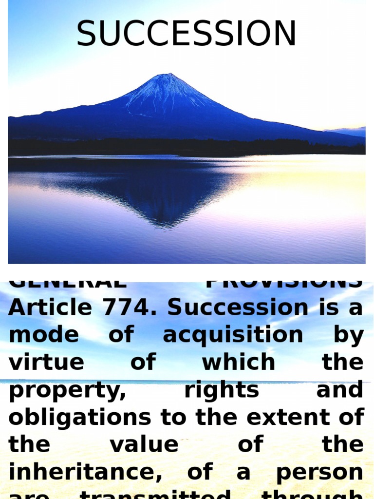 Succession | PDF | Will And Testament | Inheritance