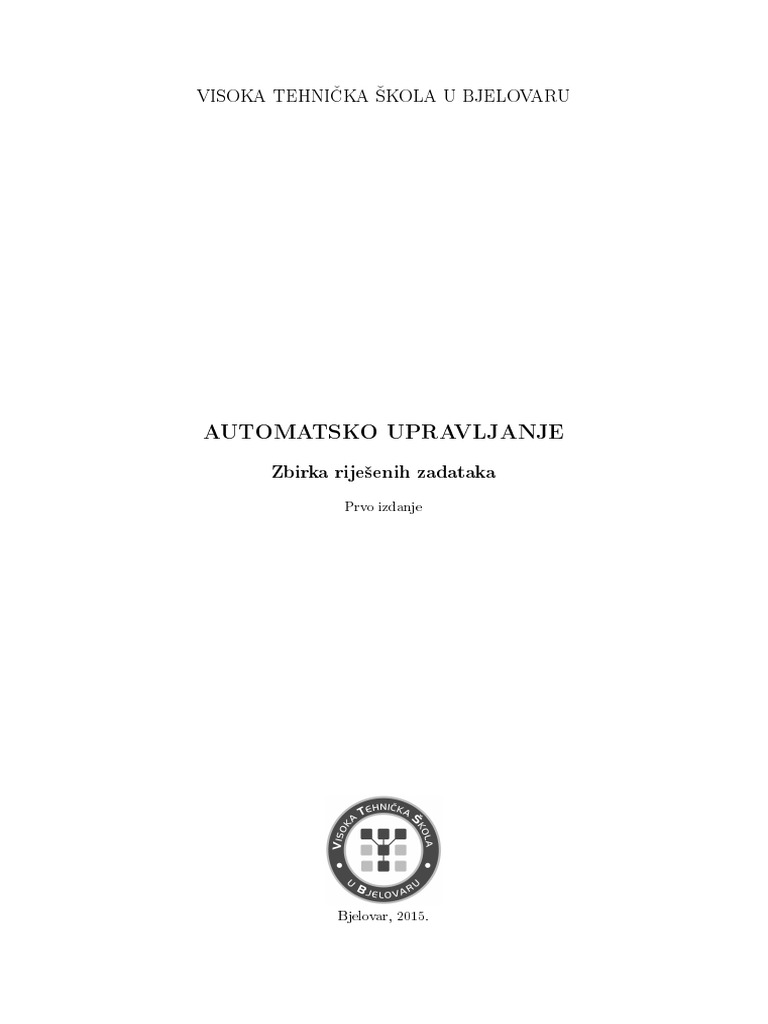 Automatsko Upravljanje - Zbirka | PDF